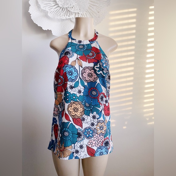 Modcloth | Tops | New Modcloth Flower Power Halter Top Sexy Artsy 7s ...